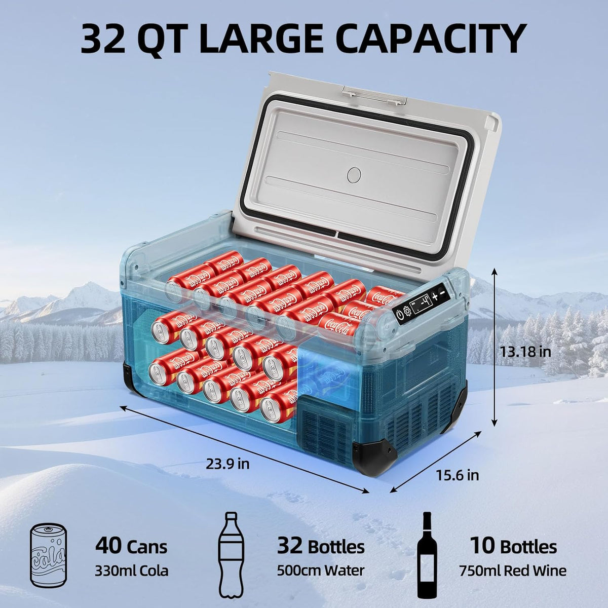 12V Car Refrigerator,22QT Portable Fridge Freezer – TECNOLOVE